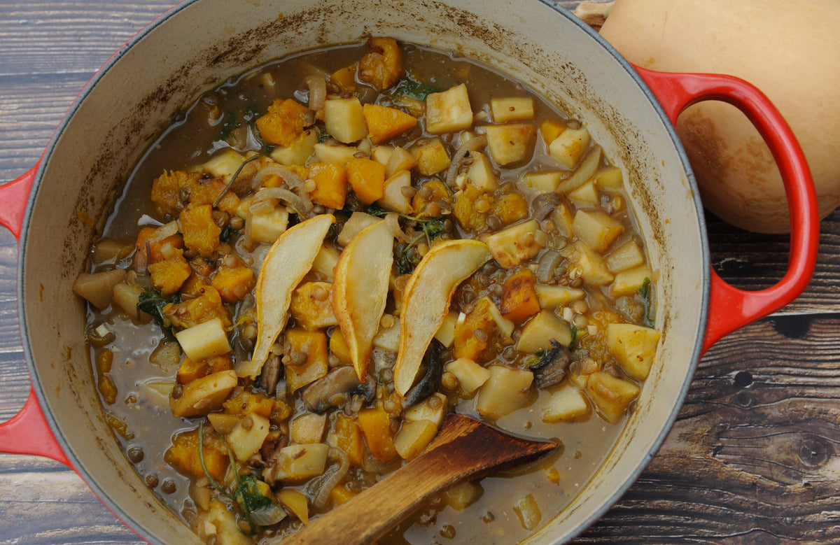 Parsnip Squash + Pear Stew – Catenafarm